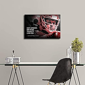 Patrick Mahomes Poster American Football Inspirational Quotes Canvas Wall Art Print Pattern Office Home Decor Poster (Unframed Canvas,16x24inch)