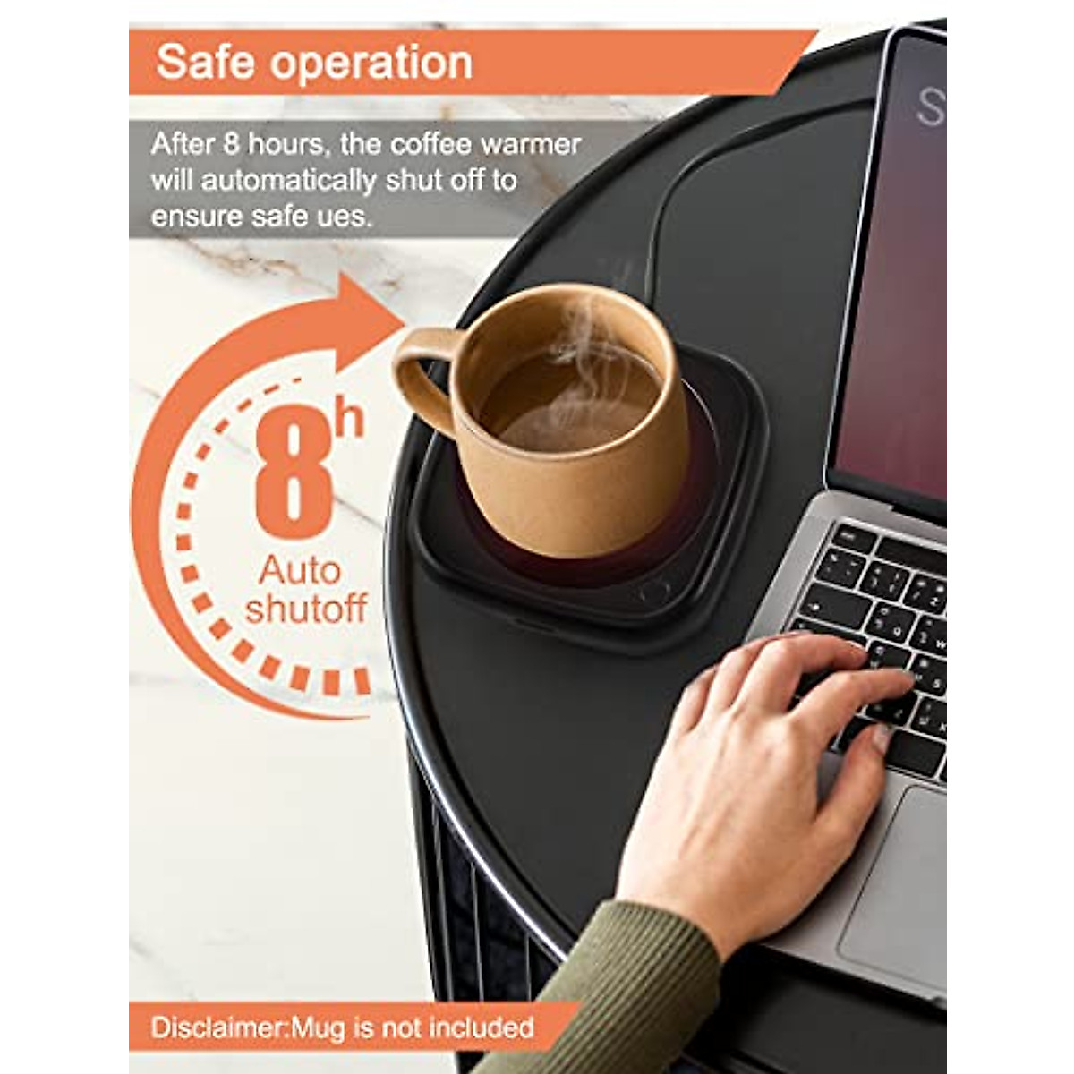 Coffee Mug Warmer - Mug Warmer for Desk with 2 Temperature Settings, Electric Coffee Cup Warmer, Auto Shut Off Coffee Warmer Black