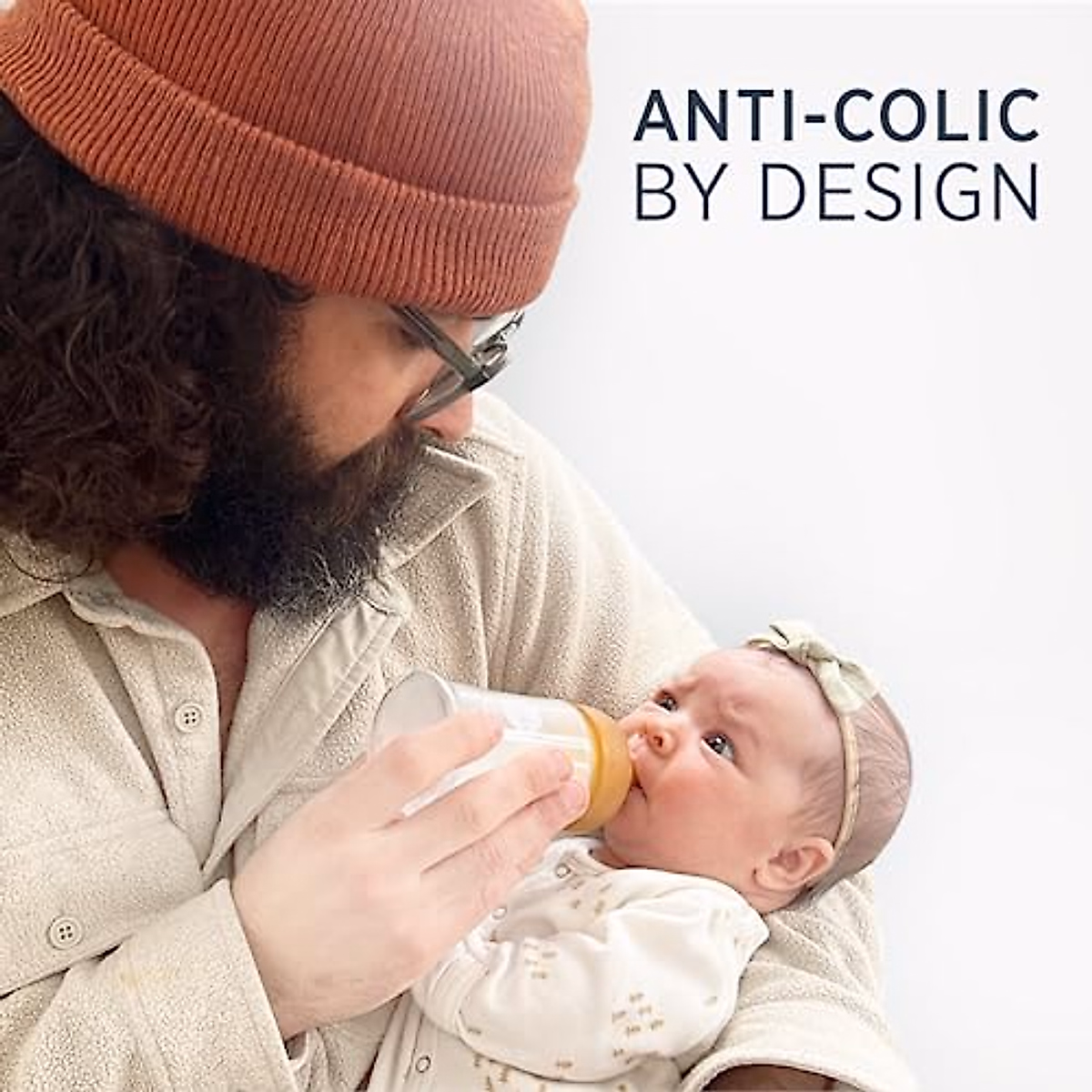 HEVEA Wide Neck Baby Bottle Nipple - Slow Flow Glass Bottle Nipple for Newborn Babies - Single-Pack - 100% Natural Rubber 0+ Months