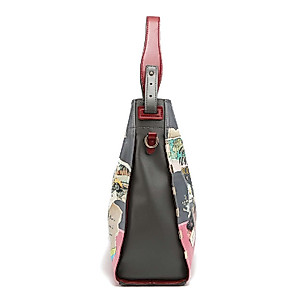 Nicole Lee Journey of Stephanie Shoulder Bag, Large Vegan Leather Hobo Handbag with Optional Crossbody Strap