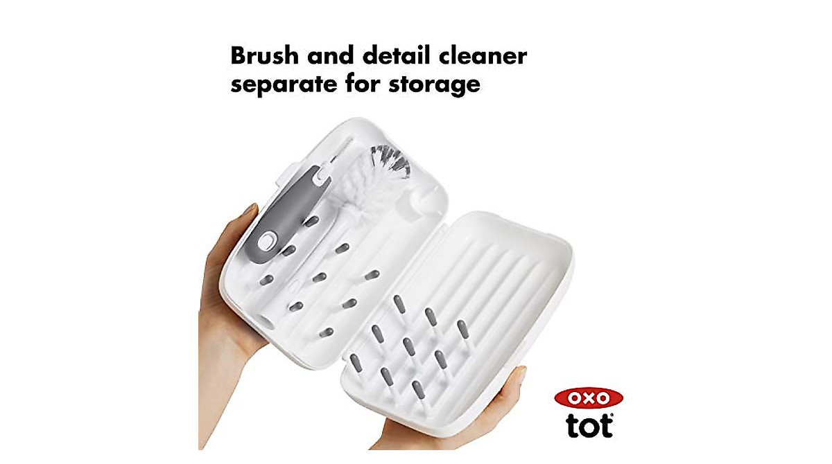 OXO Tot Travel Drying Rack & Bottle Brush - Portable Baby Kit