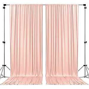 AK TRADING CO. 10 feet x 8 feet Polyester Backdrop Drapes Curtains Panels with Rod Pockets - Wedding Ceremony Party Home Window Decorations - Blush Pink