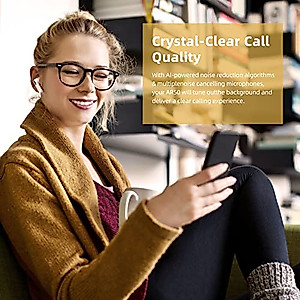 Active Noise Cancelling Headphones,Really ANC,HiFi Stereo ENC Bluetooth Earbuds, Transparent Mode Wireless Headphones Deep Bass Headset, 40 Hours Playtime for Phone Call or Music (pearl white)