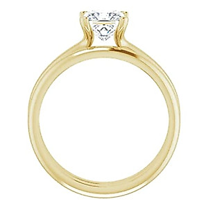 1 CT Princess Cut Engagement Ring Set for Women Moissanite Rings Solitaire Promise 925 Silver 10K/14K/18K Solid Yellow Gold Bridal Ring Set (7.5)