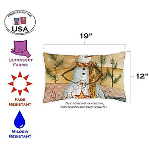 Toland Home Garden Americana Snowman 12 x 19 Inch Decorative Indoor, Pillow Case Only (2-Pack)