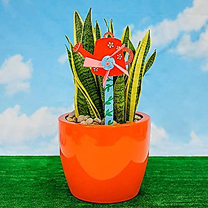 Baker Ross FE516 in The Garden Wooden Windmill Kits - Pack of 4, for Kids Arts and Crafts Projects, Wooden Crafts for Children to Decorate, Personalize and Display