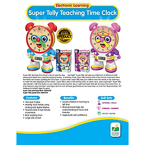 The Learning Journey - Super Telly Teaching Time Clock - Primary Color - Telling Time Teaching Clock - Toddler Toys & Gifts for Boys & Girls Ages 3 Years and Up - Award Winning Toys