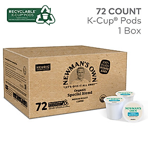 Newman's Own Organics Special Blend, Single-Serve Keurig K-Cup Pods, Medium Roast Coffee, 12 Count (Pack of 6) (5000053615)