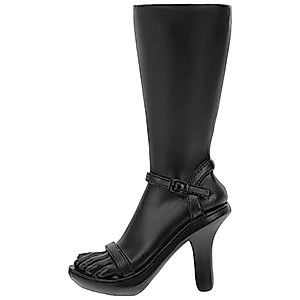 DOITOOL High Heel Flower Pot High Heel Shaped Succulent Planter Resin Shoes Plant Nursery Pot Cactus Pot Lightweight Bonsai Pot Plant Container Black