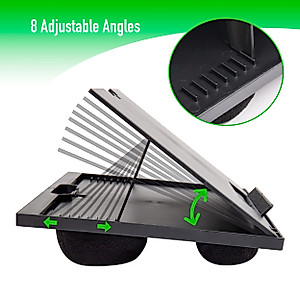 Mind Reader Lap Desk Laptop Stand, Bed Tray, Collapsible, Portable, Dorm, MDF, Metal, 14.75" L x 11" W x 7.3" H, Set of 2, Black