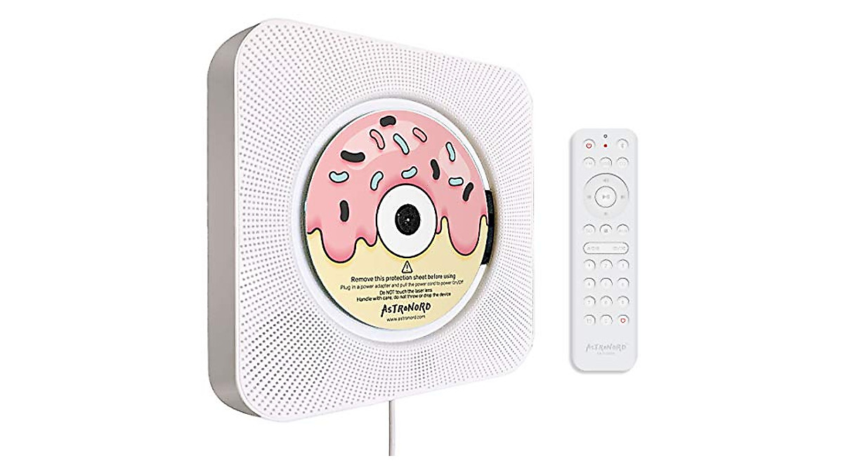 ASTRONORD Bluetooth Wall Mount CD Player | Modern Music & Radio