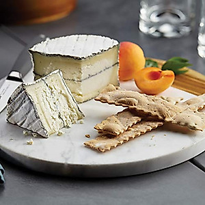 Anolon 46648 Pantryware White Marble/Teak Wood Serving Board, 10-Inch Round