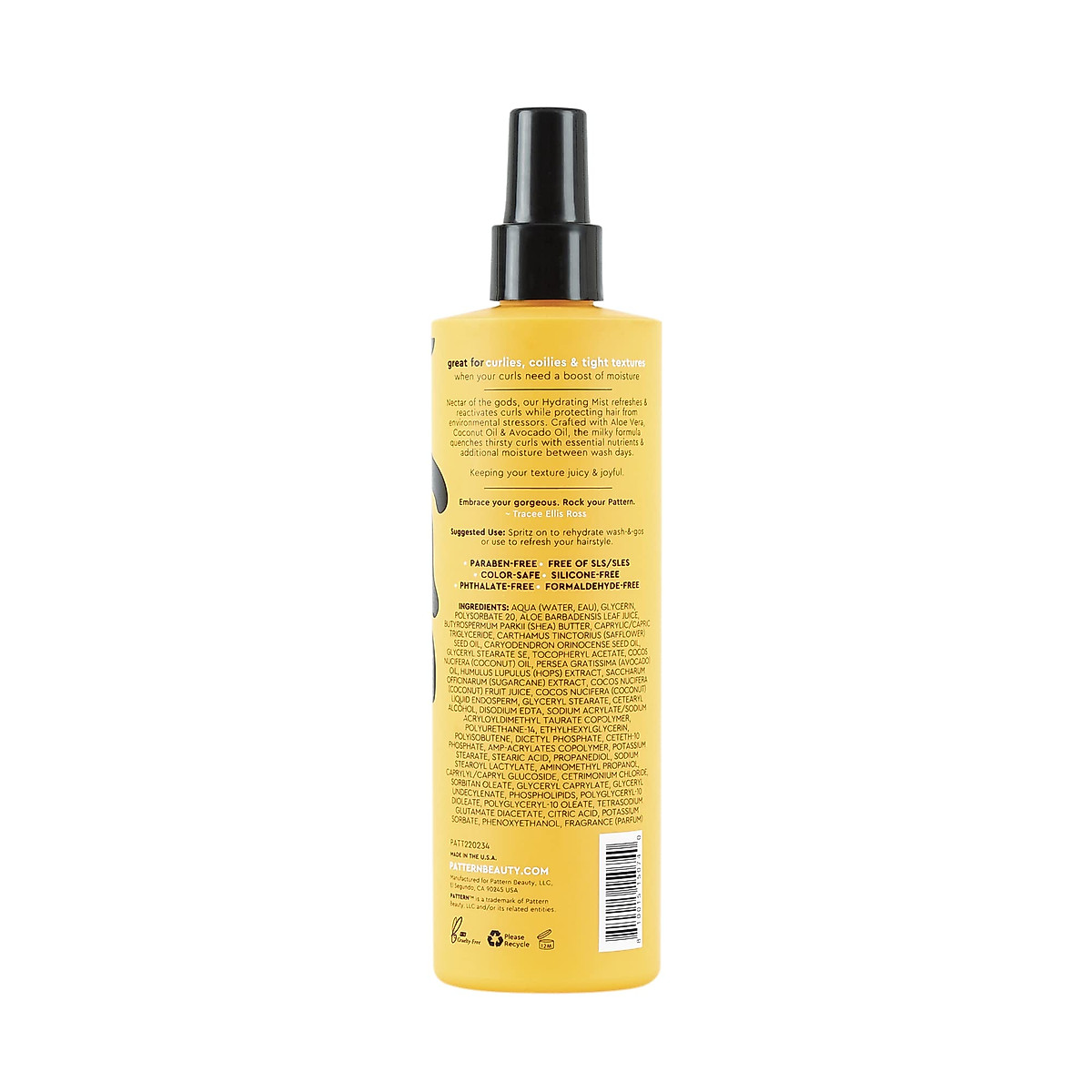 PATTERN Beauty by Tracee Ellis Ross Hydrating Mist w Avocado Oil for Curly Hair 3a-4c, 12 fl oz