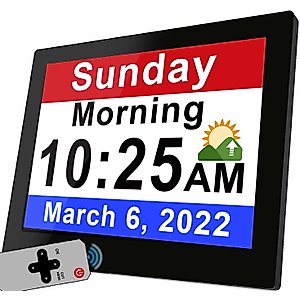 Véfaîî 2024 New, Digital Clock 2.0 with 30 Alarms, Auto DST, DIY Custom Reminders, Sun Moon Icon & AM/PM, Auto Brightness, Memory Function, Easy to Read, 8" Large Display