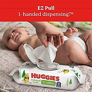 Baby Wipes, Huggies Natural Care Sensitive Baby Diaper Wipes, Unscented, Hypoallergenic, 8 Flip-Top Packs, 56 Count (Pack of 8)