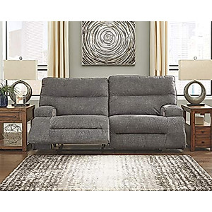 Signature Design by Ashley Coombs Contemporary 2 Seat Power Reclining Sofa, Gray