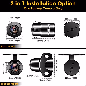 NATIKA Backup/Front/Side View Camera: No Distortion Effect Starlight Night Vision HD Metal Flush or Surface Mount CVBS | AHD Reverse Rear View Backup Camera for Cars Pickup Trucks SUVs RVs Vans