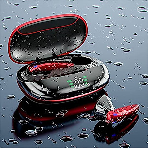 Conduction Headphone True Wireless Earbuds, 5.1 Bluetooth Earphone in-Ear Stereo Headphone Built-in Mic, LED Display for Work, Sports, Game (Color : A)