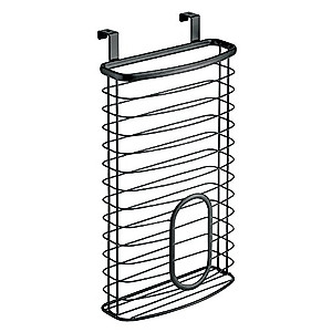 iDesign Axis Over the Cabinet Kitchen Storage Holder for Plastic and Garbage Bags - Matte Black