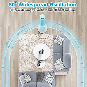 COSTWAY Tower Fan, 42-Inch Portable 80 Degrees Oscillating Fan with Remote, Smart Control Panel, 3 Wind Modes, 12H Timer, Quiet Bladeless Fan for Living Room, Bedroom, Kitchen, Office (White)