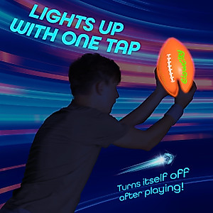 GlowCity Glow in The Dark Football - Light Up, Youth Size Footballs for Kids - LED Lights and Pre-Installed Batteries Included﻿