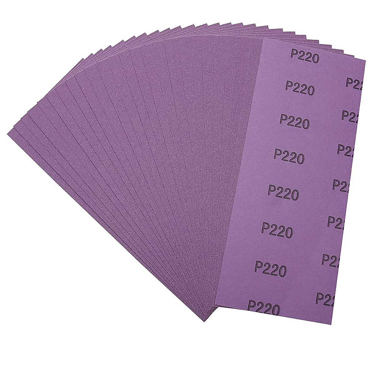 Sandpaper 220 Grit,Wet Dry Sanding Sheets,High Performance Ceramic Abrasive Sand Paper for Wood Furniture Finishing,Metal Grinding,Automotive Polishing,9 x 3.6 Inch,Purple,25-Pack
