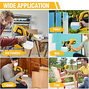 KlrSwp Electric Paint Sprayer Gun, 750W Power Paint & HVLP Sprayer, Handheld Paint Sprayer with 5 Nozzles, 1200ml Capacity Spray Painter Gun with Adjustable Spray Width, Stain Sprayer for House, Fence