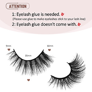 Onlyall Lashes Mink False Eyelashes Natural Wispy Lashes Soft Faux Mink Lashes Fluffy False Lashes 16MM A04