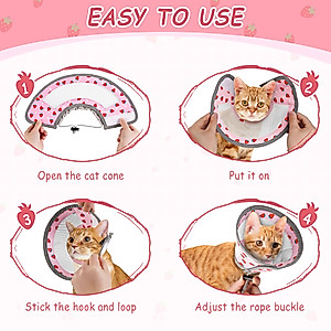 Cat Cone Collar Soft - Adjustable Cat Recovery Collar Kitten Lightweight Elizabethan Collar to Stop Licking Pet E Cone for Small Medium Cats After Surgery Prevent from Licking Wounds (Pink, S)