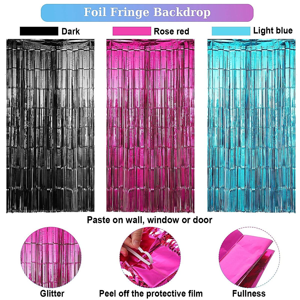 Skylety Music Birthday Party Decorations Includes Karaoke Rose Red Blue Black Tinsel Curtains Music Balloons Music Note Balloons for Music Theme Party Photo Backdrop