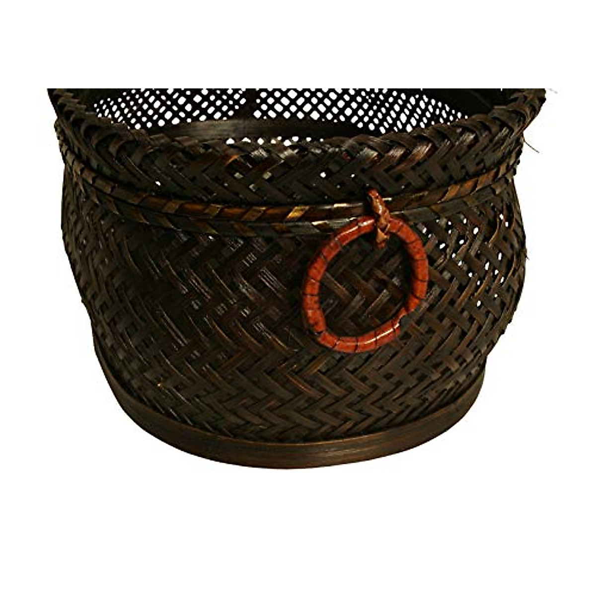 Wald Imports Brown Bamboo 13.75" Decorative Storage Basket