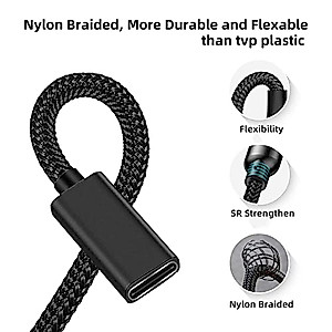 Sisyphy Nylon Braided Surface Connect to USB-C Charging Cable Compatible for Microsoft Surface Pro7 Go2 Pro6 5/4/3 Surface Laptop Book,Works with 45W 15V3A USBC Charger and 3A USBC Cable - 0.2 Meters