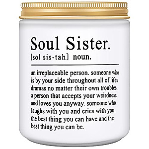 Sister Gifts for Sister, Friend Gifts for Women Friends Friendship Birthday Gifts for Women Christmas Gifts Soul Sisters Gifts from Sister Funny Lavender Scented Candles