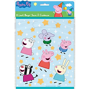 Unique Peppa Pig Party Favor Bags Pack - 16 Peppa Pig Goodie Bags, Checklist - Peppa Pig Party Decorations, Birthday Party Supplies, Officially Licensed