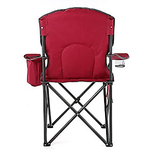 ARROWHEAD OUTDOOR Portable Folding Camping Quad Chair w/ 4-Can Cooler, Cup-Holder, Heavy-Duty Carrying Bag, Padded Armrests, Supports up to 330lbs, USA-Based Support