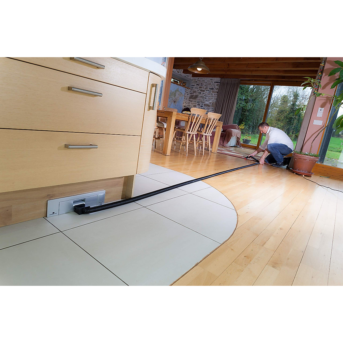 Sweepovac-9800260 Sweepovac Built in Kitchen Vacuum Plus Hose and 2 attachments for Below Cabinets and Toe Kick Spaces,Silver