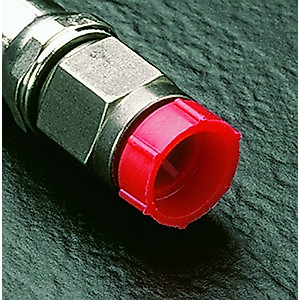 Caplugs 99394932 Plastic Threaded Plug for Flareless Tube and Nut Assemblies. PDE-6, PE-LD, to Plug Thread Size 9/16-18", Red (Pack of 200)