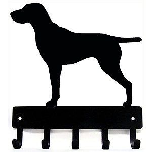The Metal Peddler GSP German Shorthaired Pointer Key Holder Dog Leash Hanger for Wall - Large 9 inch Wide - Made in USA; Gift for Dog Lovers