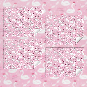 Apol Swan Design Wrapping Paper,Pink Birthday Gift Wrapping Paper for Girl Woman,4 Folded Sheets Bridal Shower Wedding Wrapping Paper for Christmas Baby Shower Anniversary Kids Gift Wrap,28 * 20 Inch