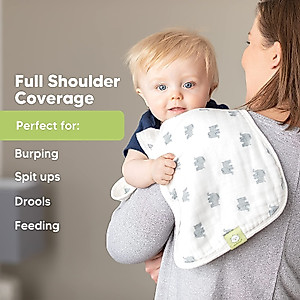 KeaBabies 5-Pack Muslin Baby Burp Cloths and 8-Pack Baby Bibs for Boys & Girls - Machine Washable Newborn Cloth Bib