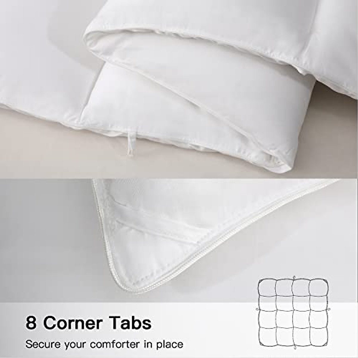 100% Viscose from Cooling Bamboo Comforter for Hot Sleepers- Breathable Silky Soft Bamboo Duvet Insert King Size-with 8 Corner Tabs- All Season Comforter (90x102 Inches, White)