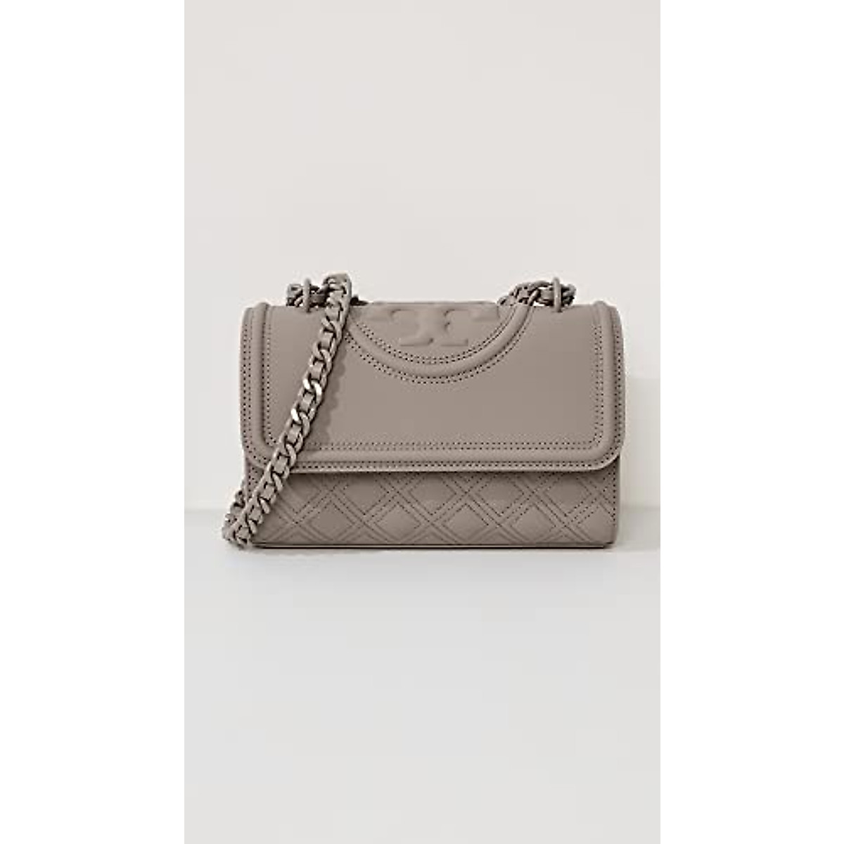 Tory Burch Women's Small Fleming Matte Convertible Shoulder Bag, Gray Heron, Grey, One Size