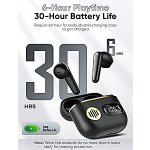 Bluetooth Earbuds, Wireless Earphones for iPhone & Android, Bluetooth 5.2 in-Ear Headphones Touch Control, Fast Charge, LCD Power Display, 30H Play Time, Built-in Mic Ear Buds for Home Office Sports