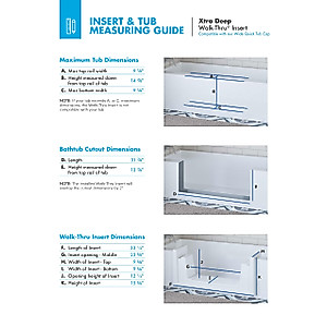 Quick Tub Walk-Thru Insert Accessibility Kit - Bath to Shower Conversion (Narrow), White
