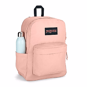 JanSport SuperBreak Plus Backpack with Padded 15-inch Laptop Sleeve and Integrated Bottle Pocket - Spacious and Durable Daypack for Work and Travel - Misty Rose