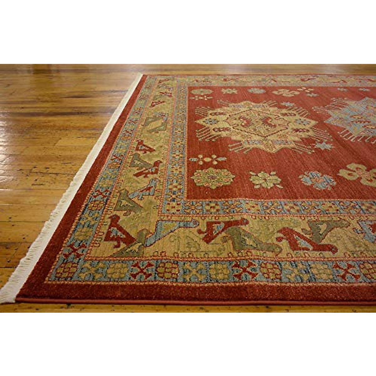 Unique Loom Sahand Collection Traditional Geometric Classic Red Area Rug (7' 0 x 10' 0)