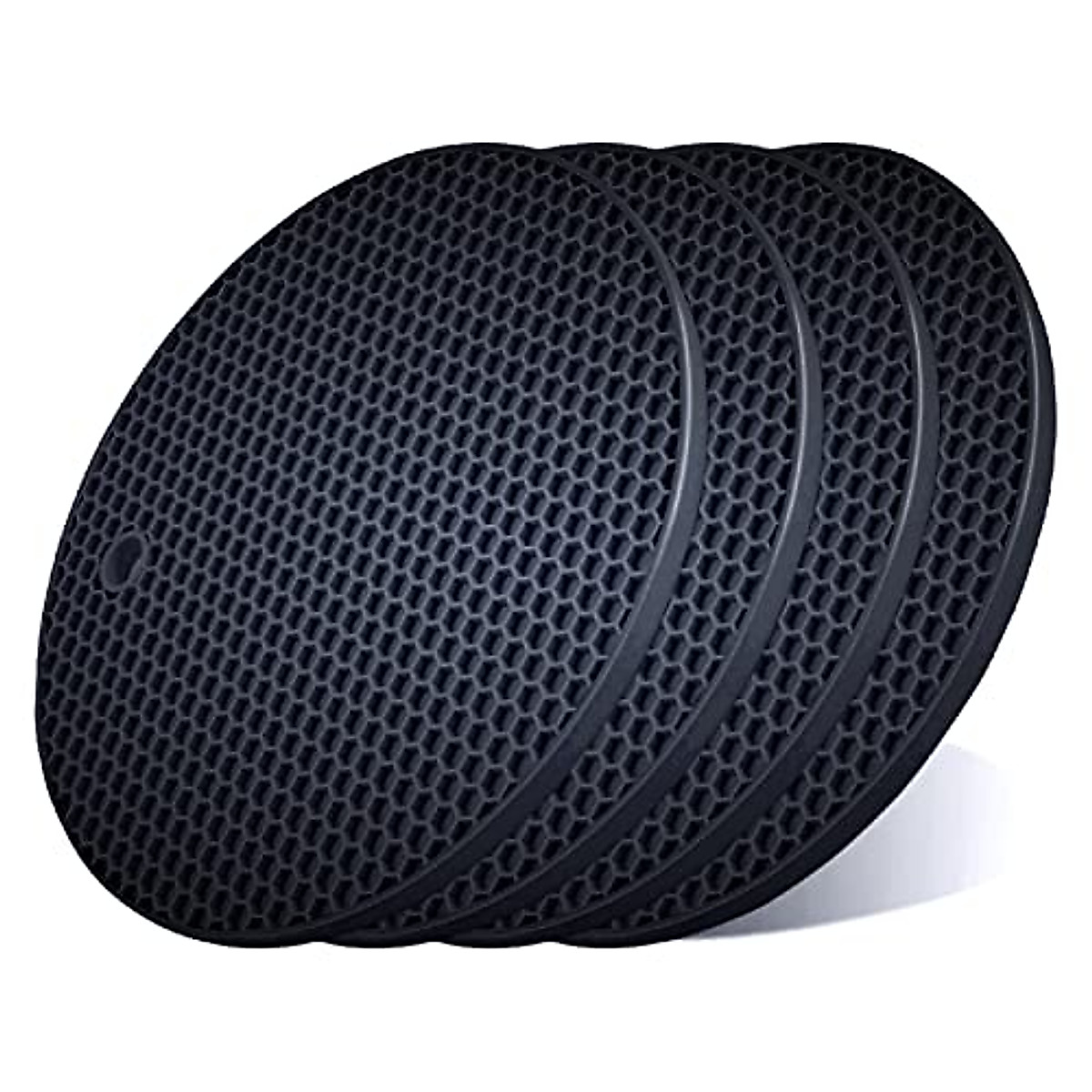 Armrouns Silicone Trivet Mats 2/4 pcs , Heat Resistant 600 ℉ 7.1 Inch Food Grade & BPA Free. Multipurpose Non-Slip Hot Pot, Hot Dishers, Jar Opener. (7.1inch, 2)