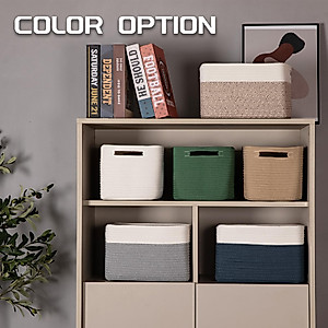 SIXDOVE 4 Pack Shelf Baskets for Organizing Home - Perfect for Toys, Books, and Clothes, Versatile Woven Storage Baskets with Handles, Cube Storage Bins, 12.7''L x9''W x7.8''H, White