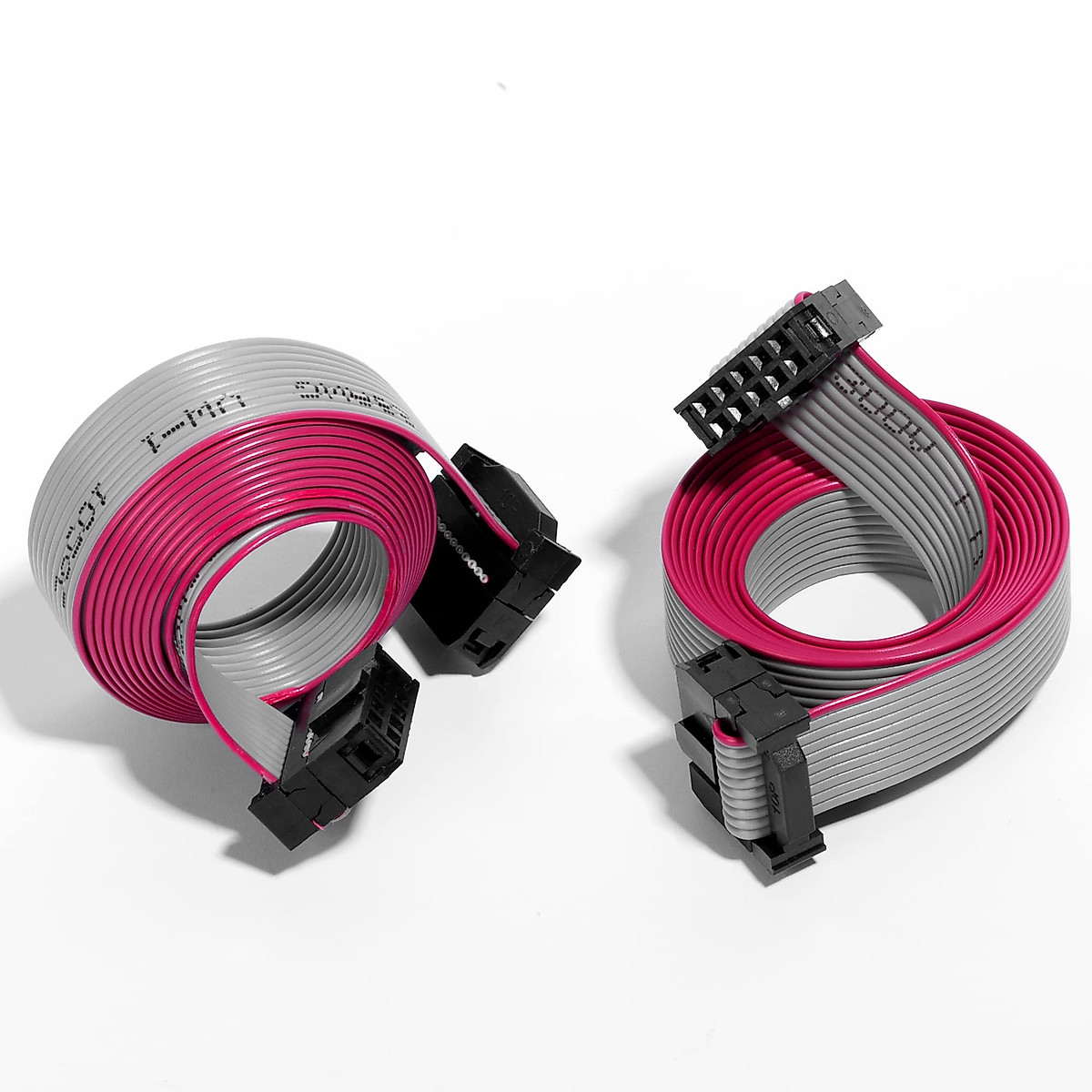LIANSHU 2Pack Flat Ribbon Cable 2.54mm Pitch 2 Row 10 Pin Female to Female Wires IDC Ribbon Connector L=1M/ 3.3FT