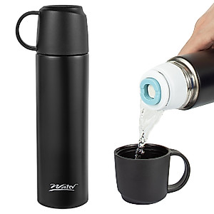 Vacuum Flask Thermos For Hot Drinks With Handle Coffee Cup Travel Mug Double Walled Sports Bottle Insulated Stainless Steel Tumblers Water Bottles Metal